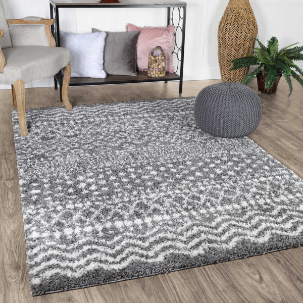 Mistana™ Tapis d'intérieur à poil long à motif géométrique et à poils longs Claar Boho - Wayfair ...
